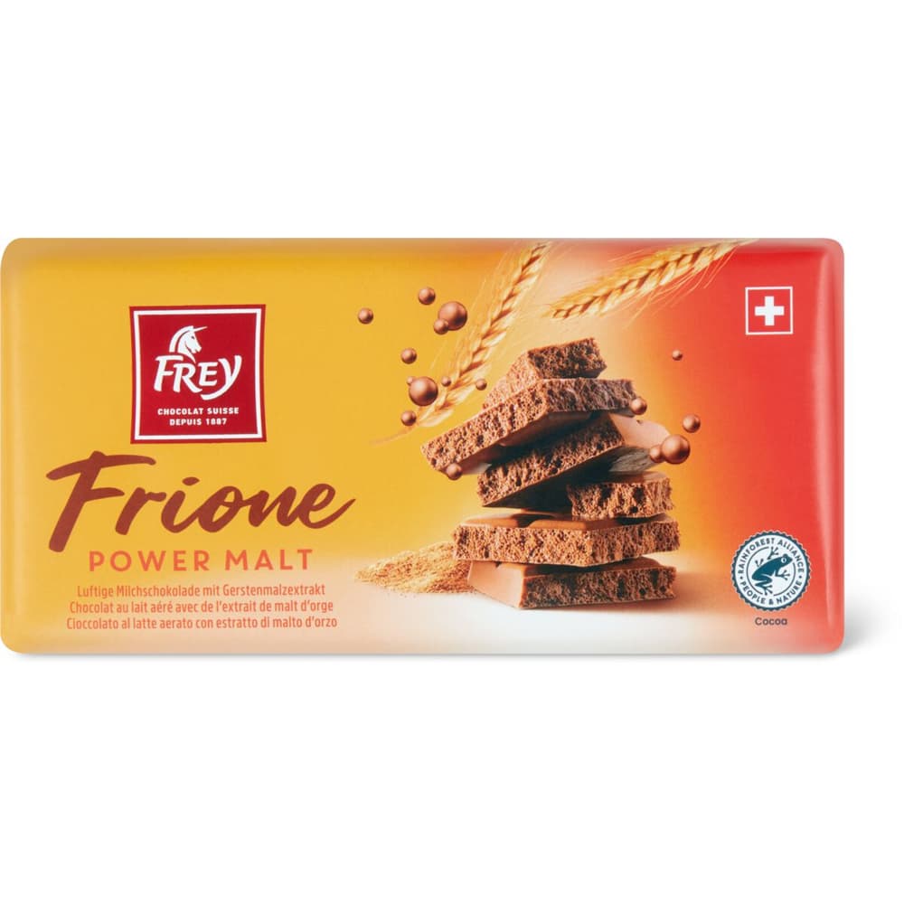 Frey Frione · Airy milk chocolate · With barley malt extract • Migros