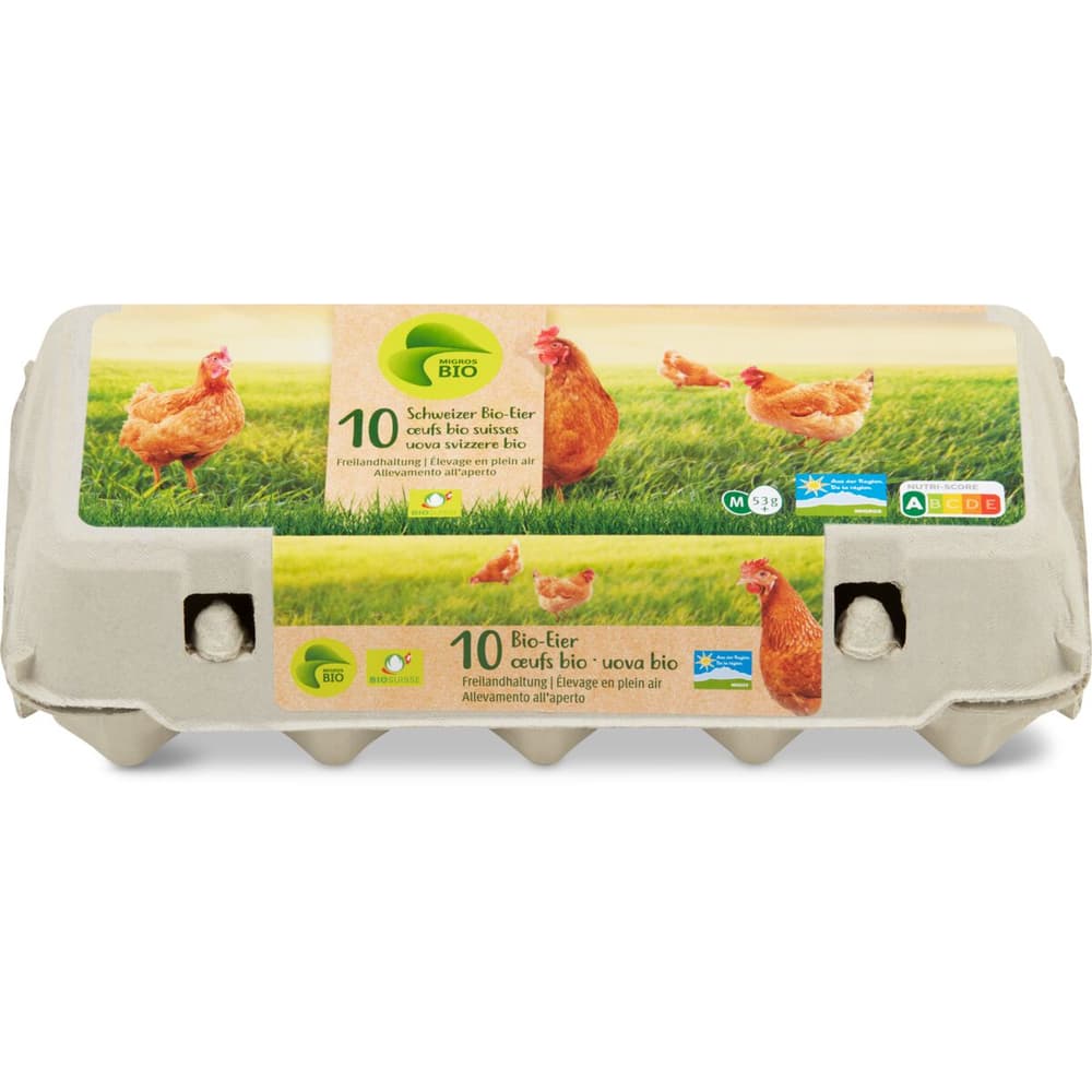 Migros Bio Eier CH Freiland 53g+ • Migros