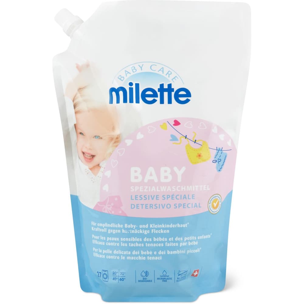 Milette Baby Care · Liquid baby detergent · 27 wash cycles • Migros