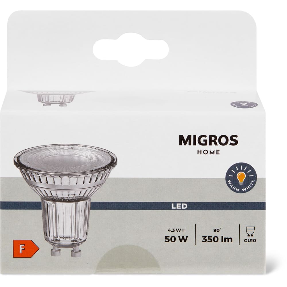 Migros Home · Leuchtmittel LED · Warm White, GU10, 50W • Migros