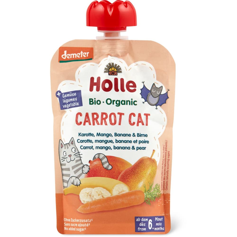 Holle Bio Demeter · Squeeze pouches for babies carrot, mango, banana ...