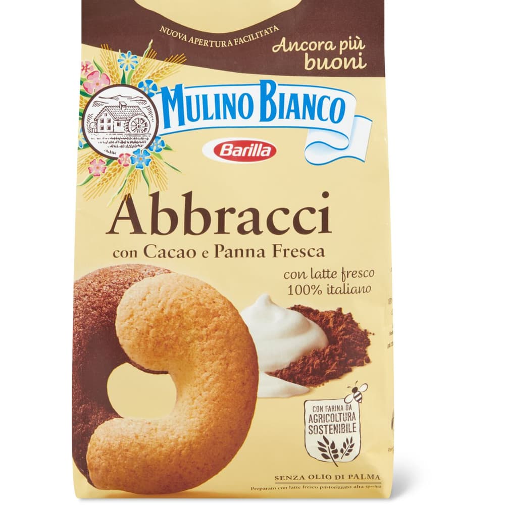 Mulino Bianco · Biscuits Abbracci · con Cacao e Panna Fresca • Migros ...