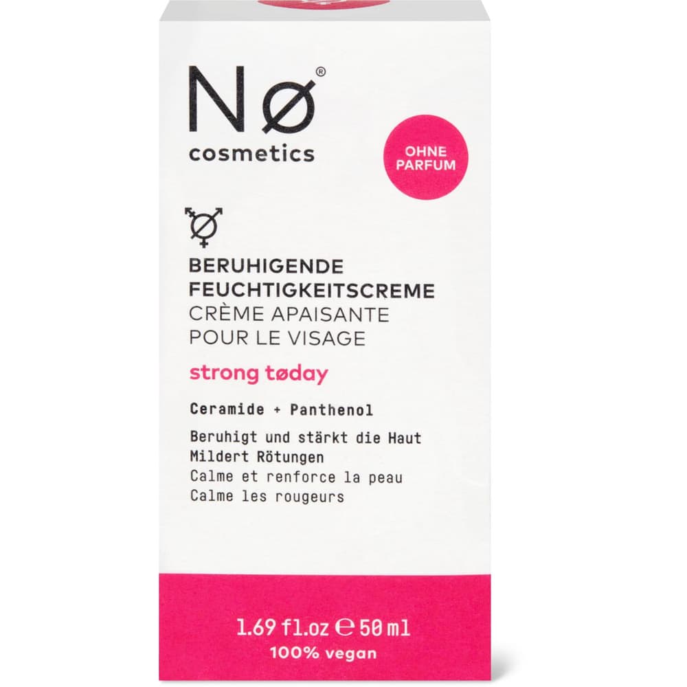 No Cosmetics Strong Today · Beruhigende Feuchtigkeitscreme · beruhigt ...