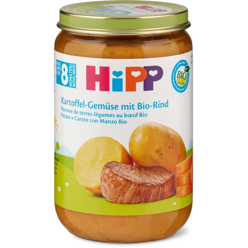 HiPP Bio · Babygläschen Kartoffel-Gemüse mit Bio-Rind · Ab 8 Monaten ...