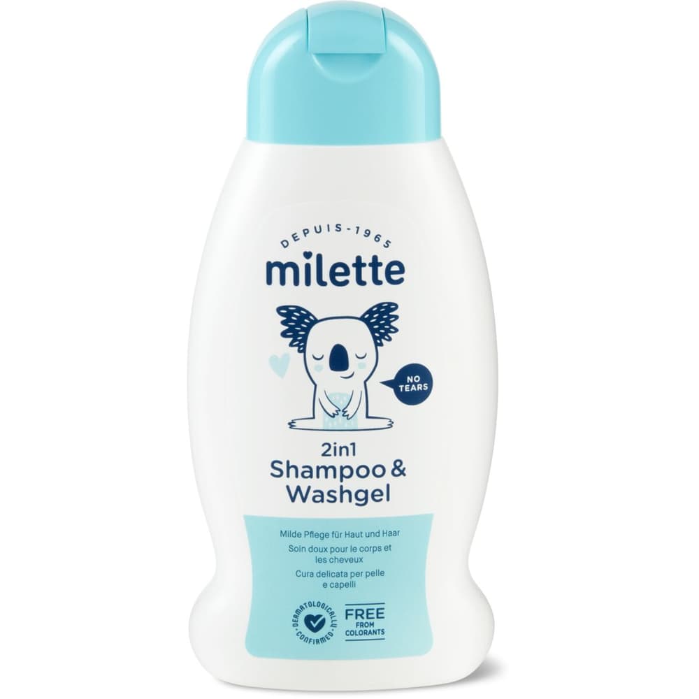 Milette Baby Care · Shampoo e gel doccia per bebè • Migros