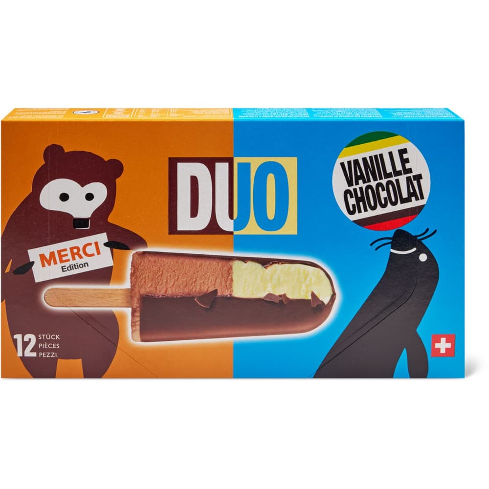 Seehund-Family · Rahmglace Duo · Vanille & Chocolat • Migros