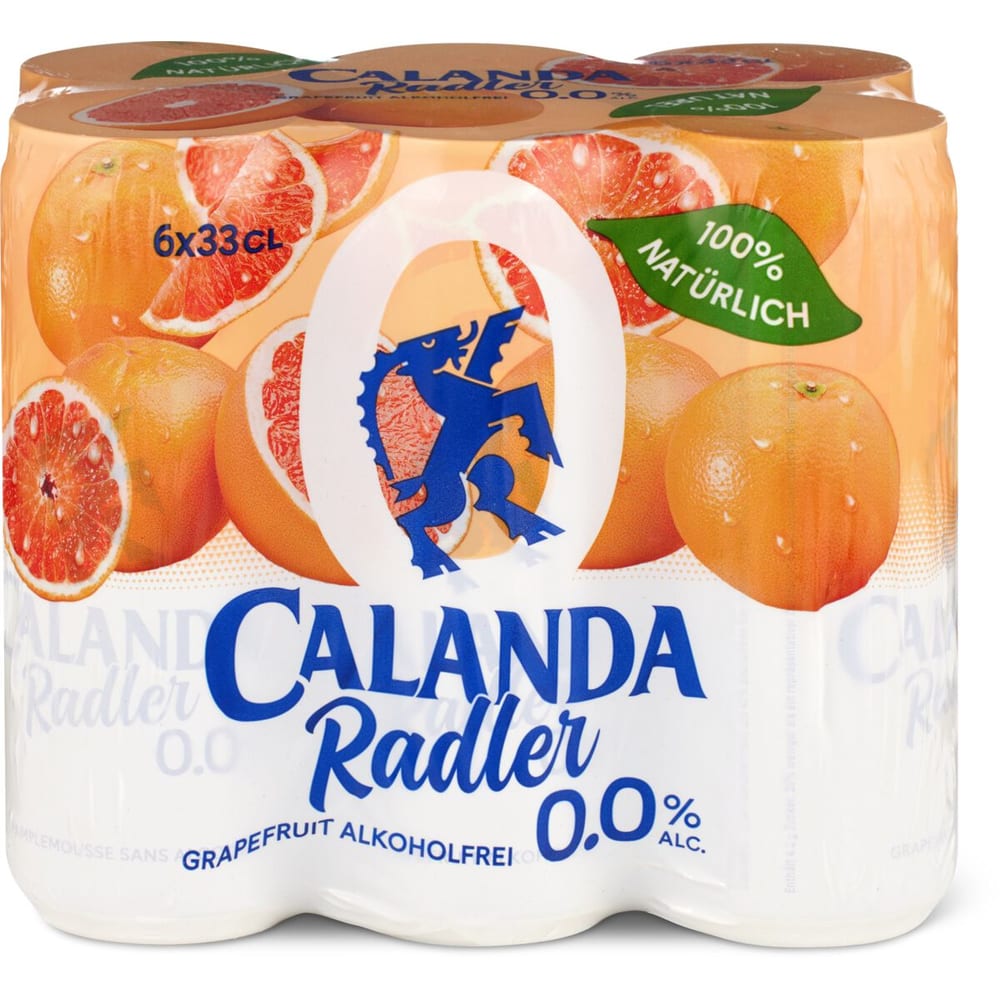 Calanda Radler 0.0% · Flavored beer · alcohol free - Grapefruit • Migros