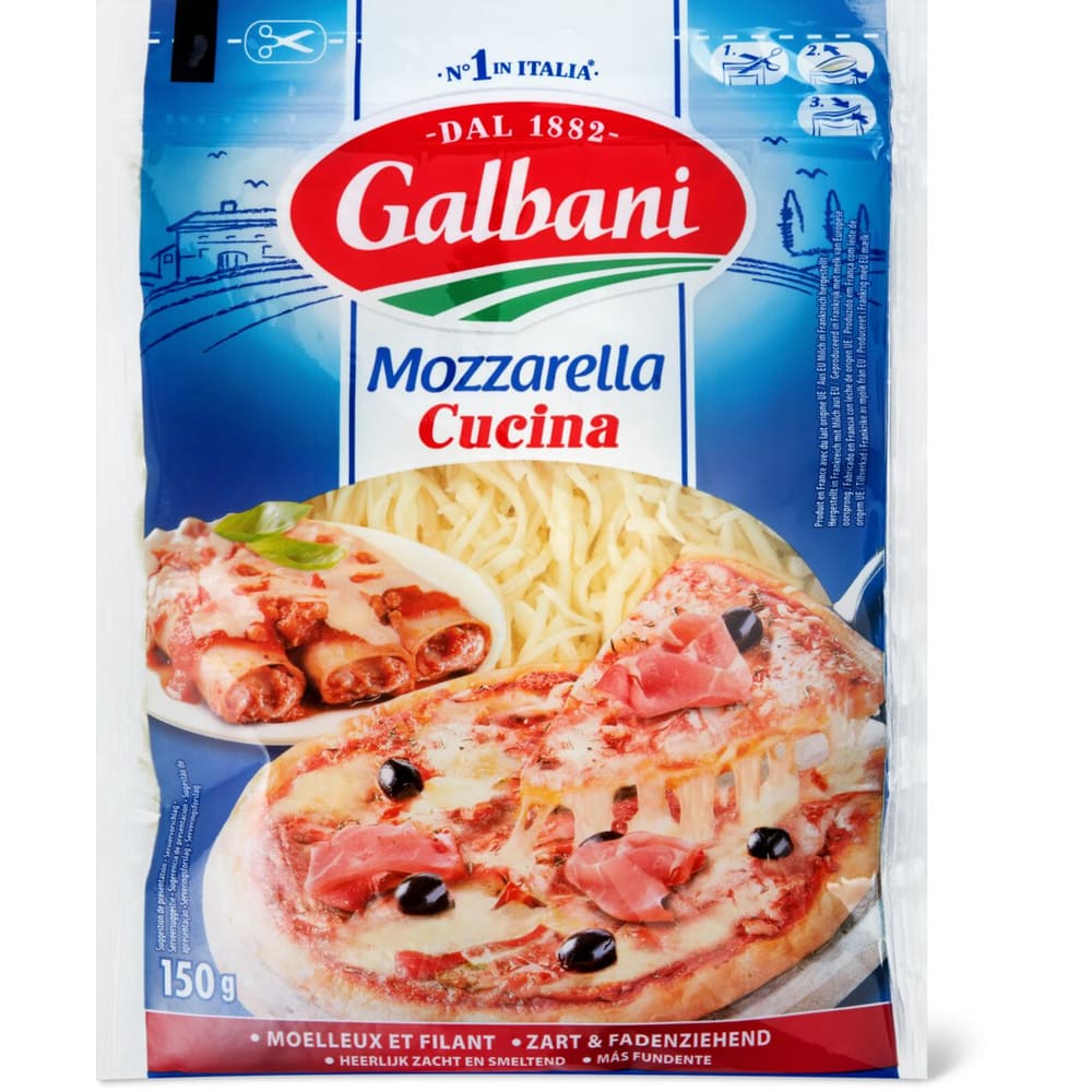 Galbani · Mozzarella râpée · Cucina • Migros