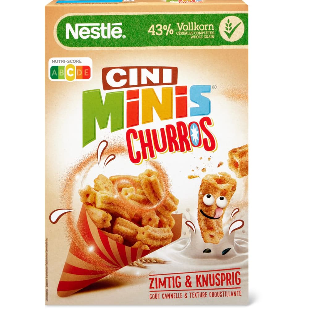 Cini-Minis · Getreide mit Zimt · churros • Migros