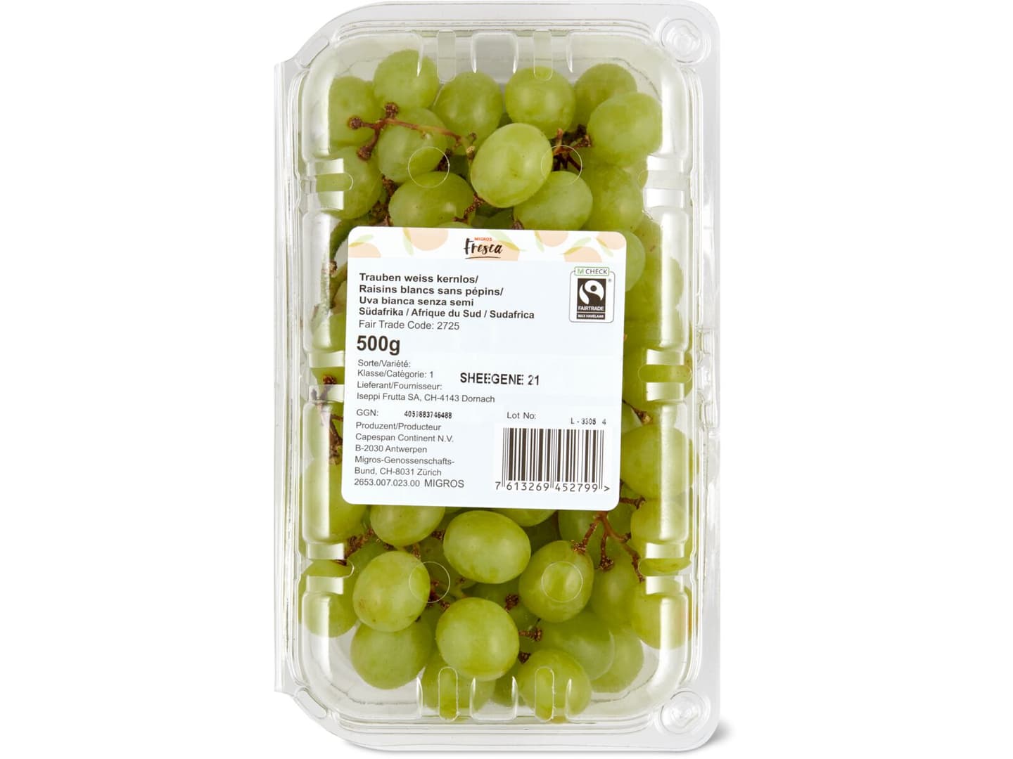 Achat Fresca Fairtrade · Raisins · sans pépins, blanc • Migros