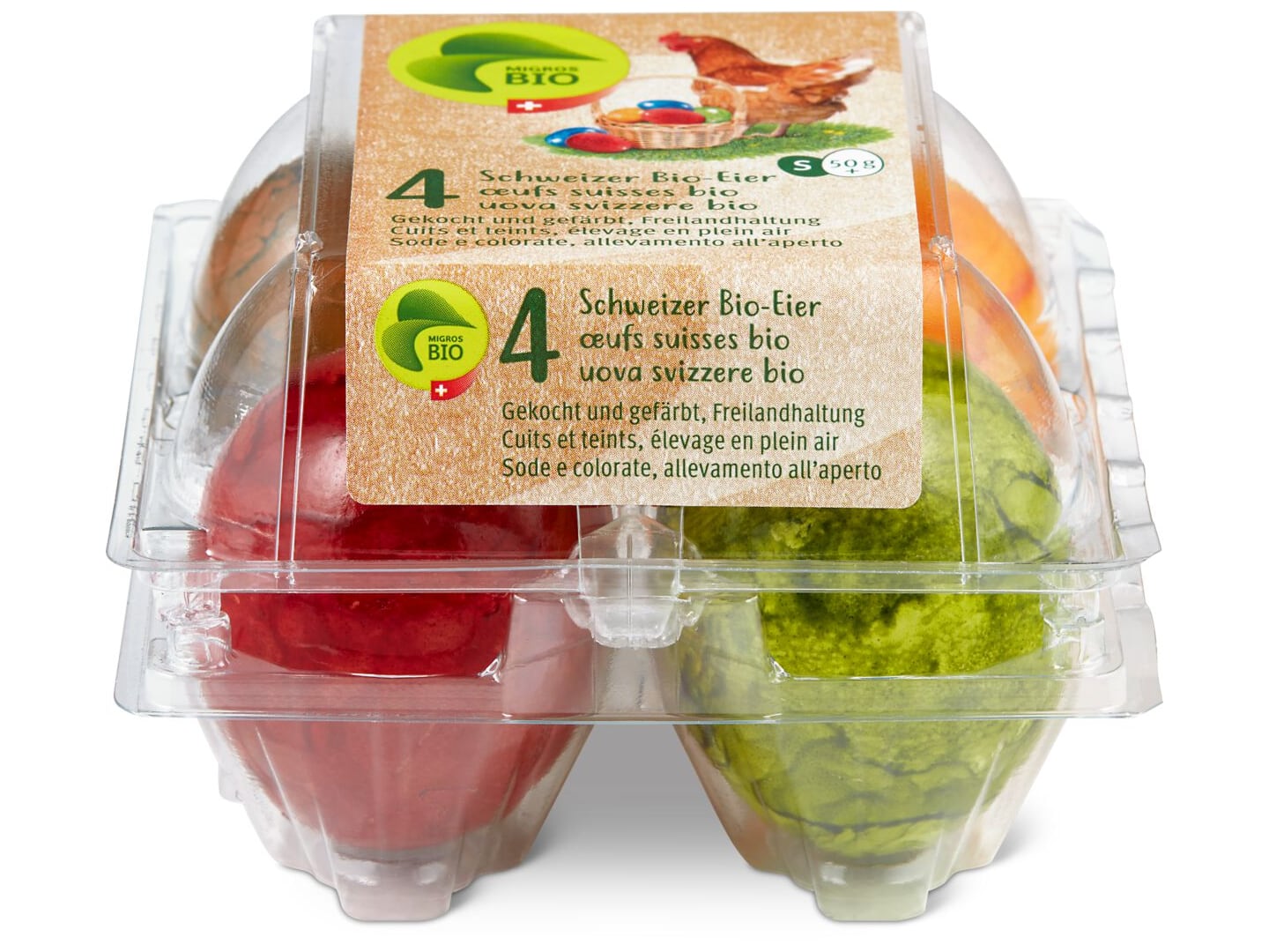 Kaufen Bio · Schweizer Eier S · Freiland, gekocht & gefärbt • Migros
