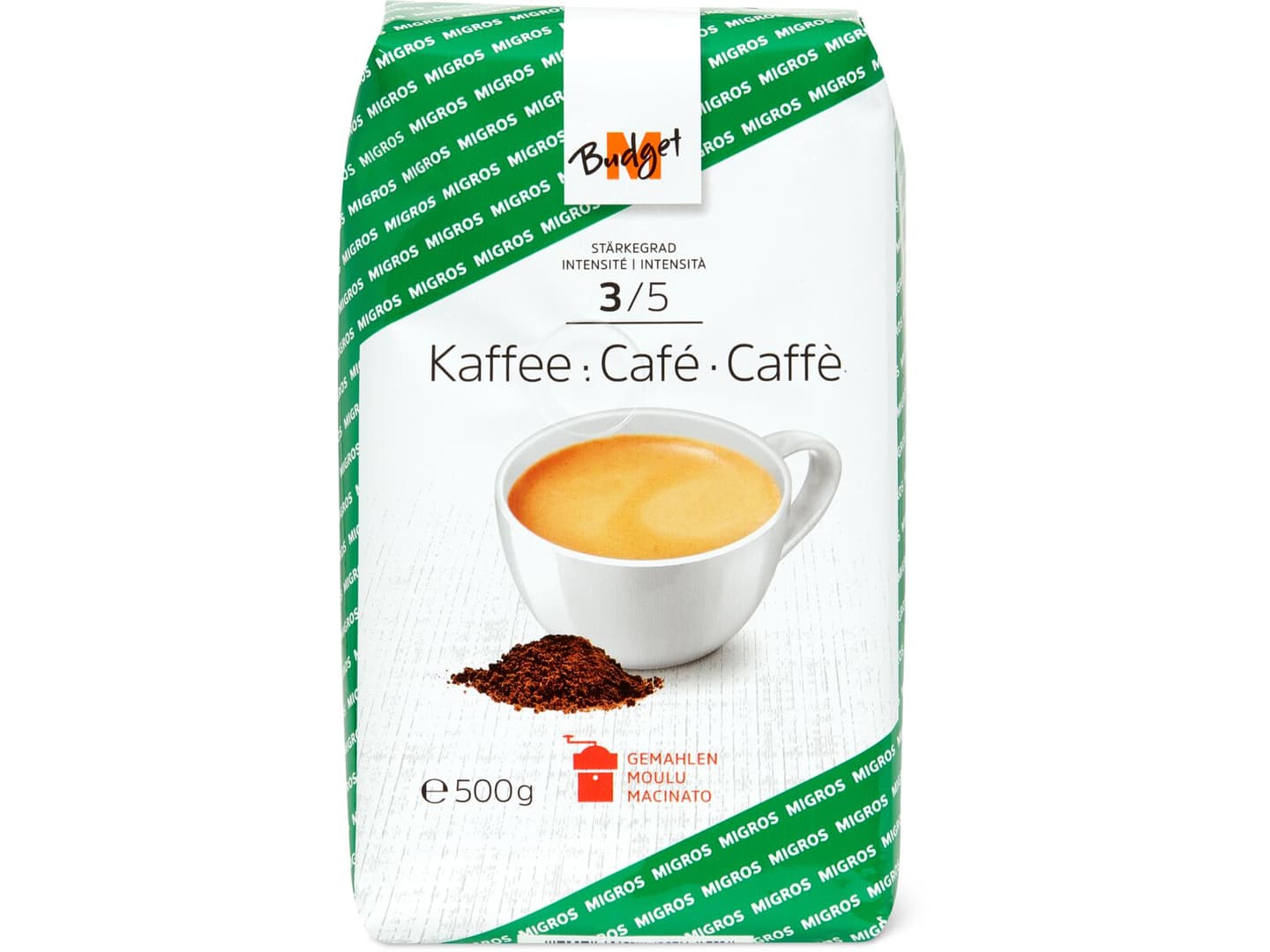 Kaufen M-Budget · Röstkaffee · gemahlen, 3/5 Stärkegrad • Migros