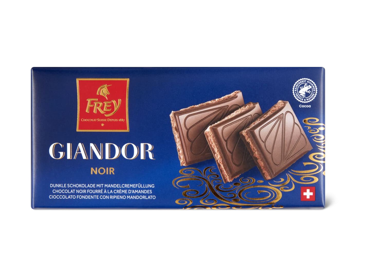 Kaufen Frey Giandor · Tafelschokolade · Dunkel, Mandelcremefüllung • Migros