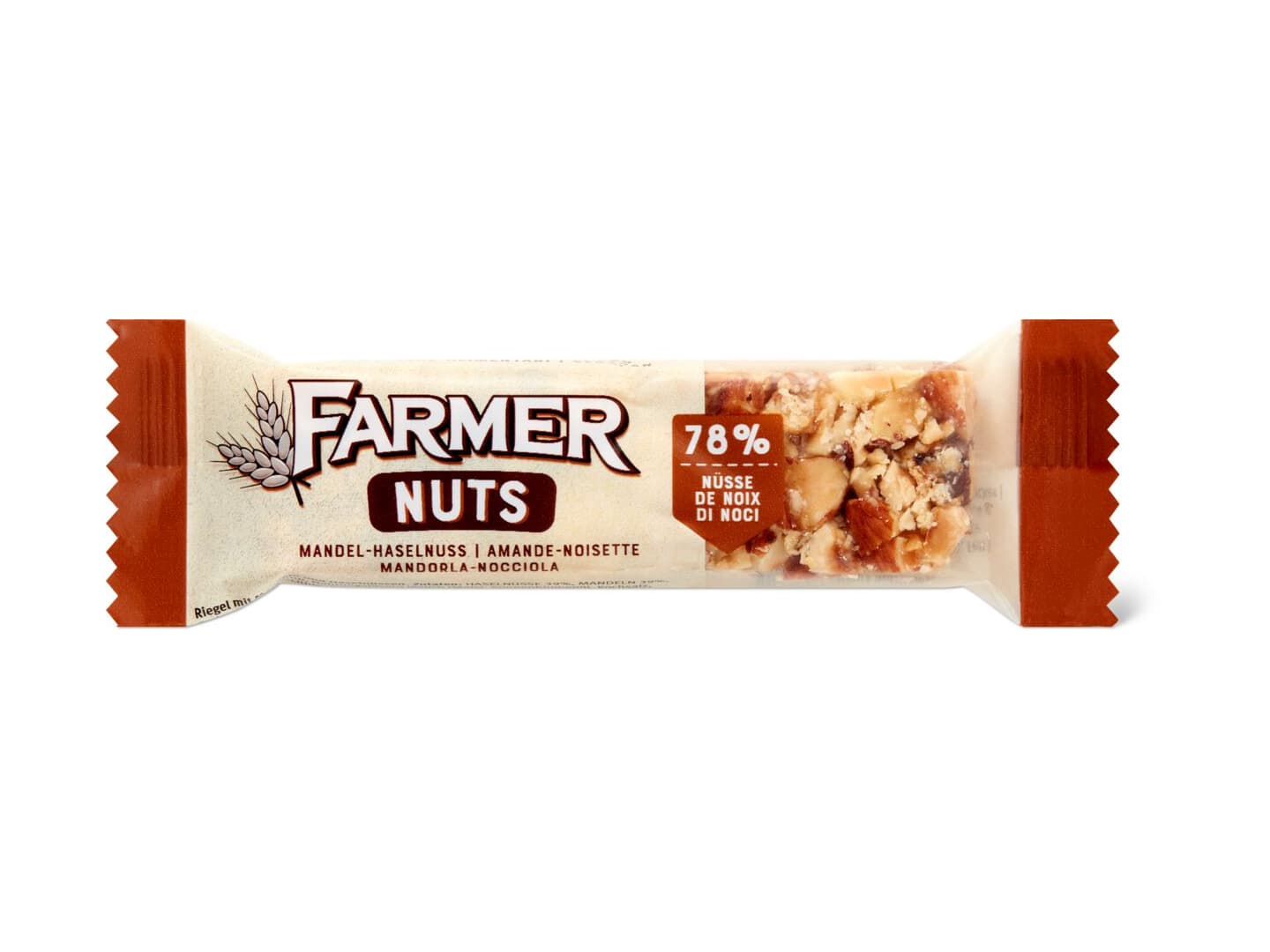 Kaufen Farmer Nuts · Riegel mit Mandeln und Haselnüssen • Migros
