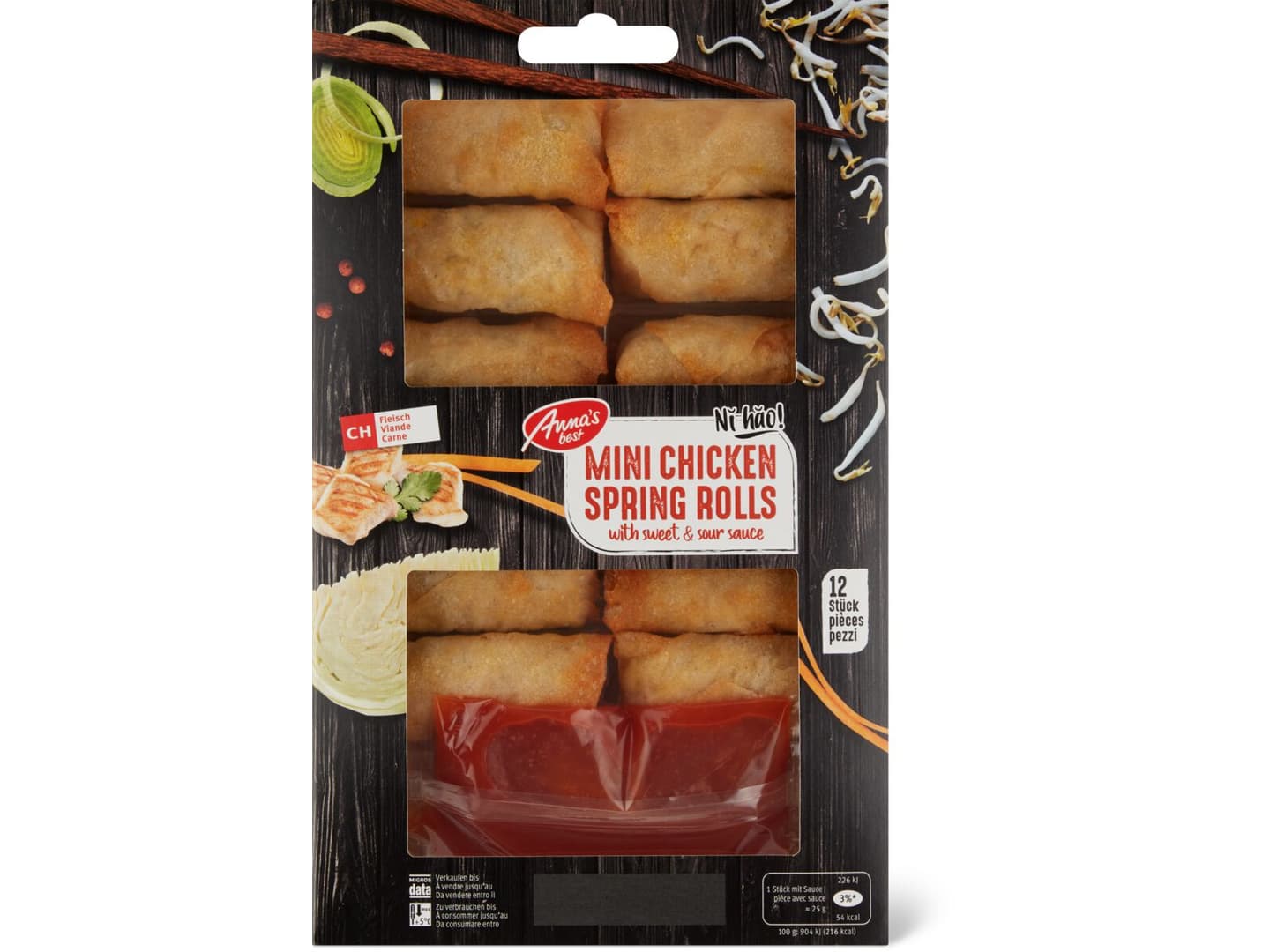 Anna's Best · Mini Chicken Springrolls · with sweet and sour sauce • Migros