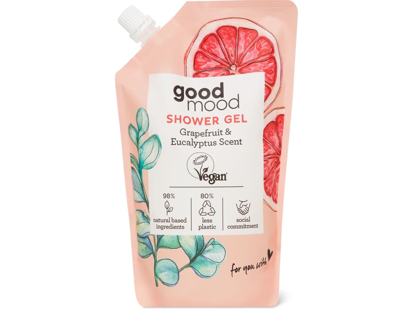 Buy good mood · Shower gel · Grapefruit & Eucalyptus Scent • Migros