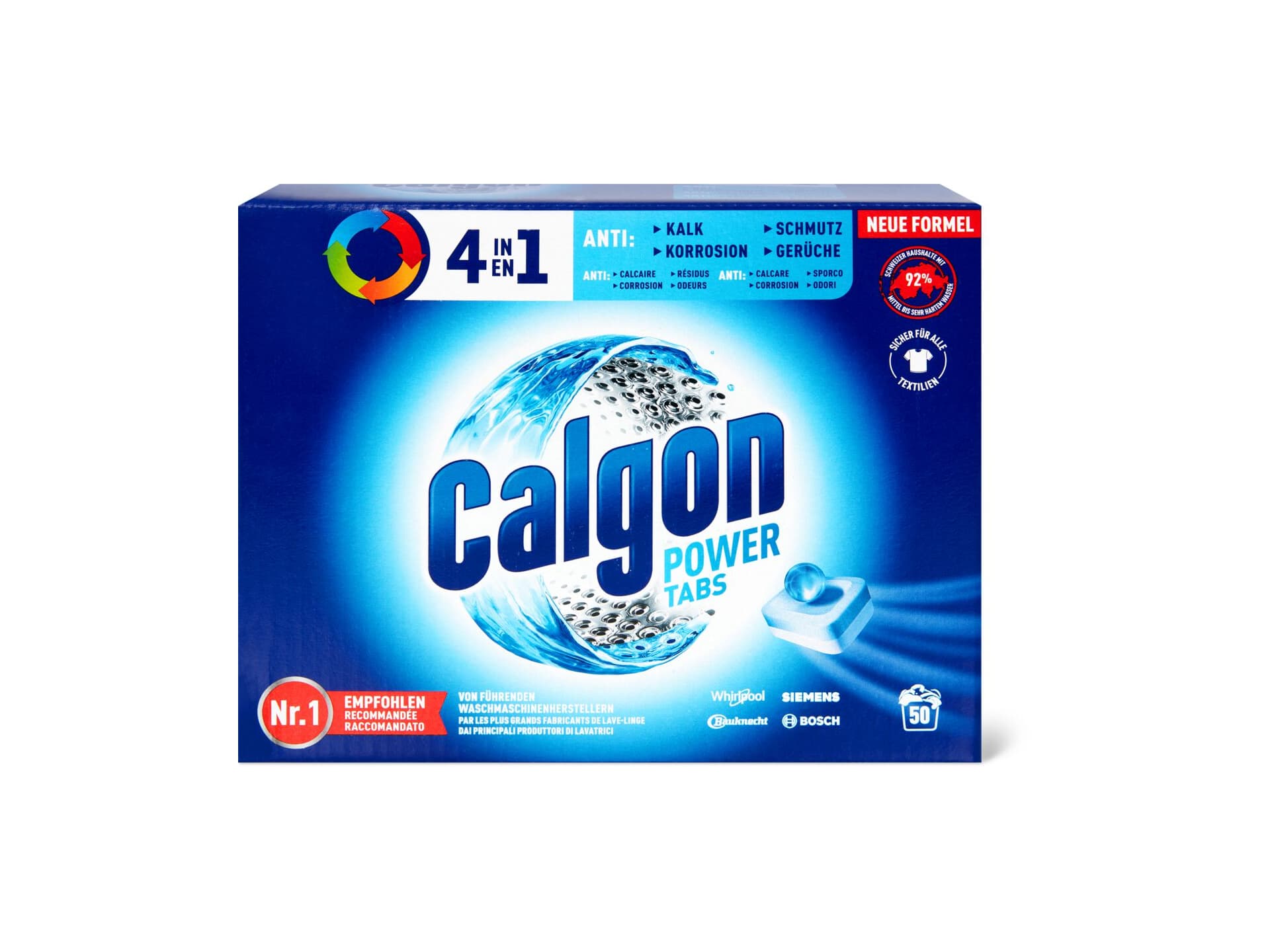 Buy Calgon Power Tabs · Anti-limescale Tabs · 4-IN-1, 50 washes • Migros