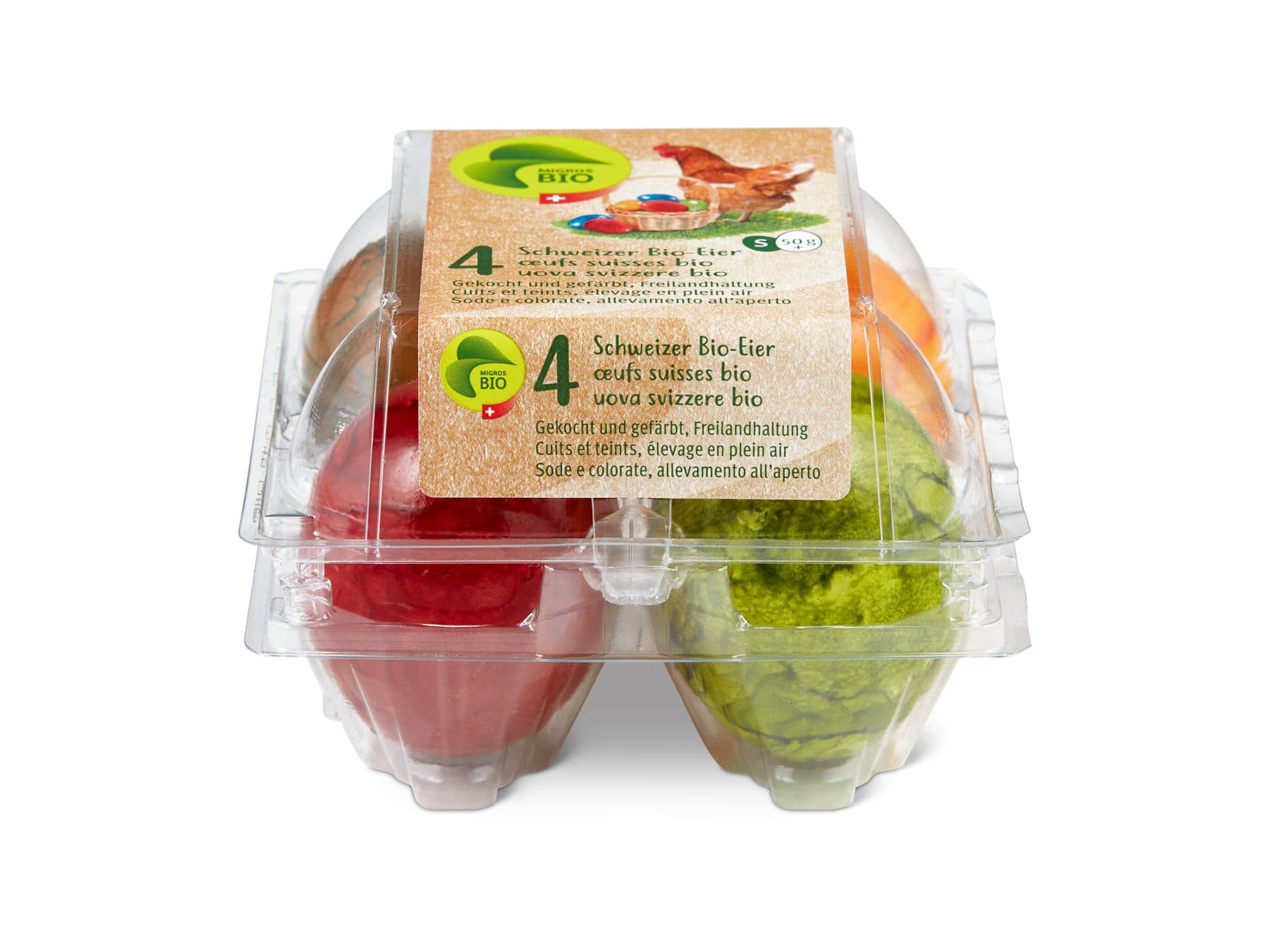 Kaufen Bio · Schweizer Eier S · Freiland, gekocht & gefärbt • Migros