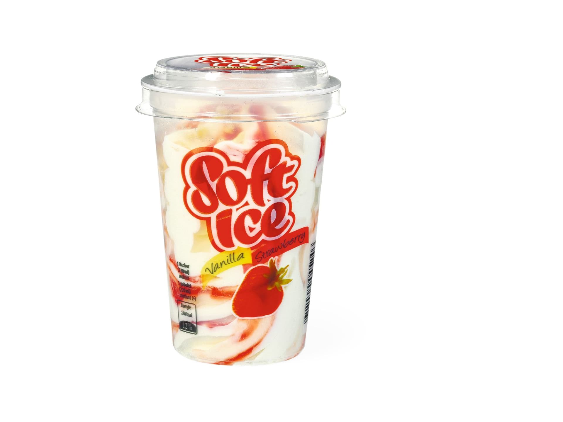 Soft Ice · Glace · Strawberry & Vanilla • Migros