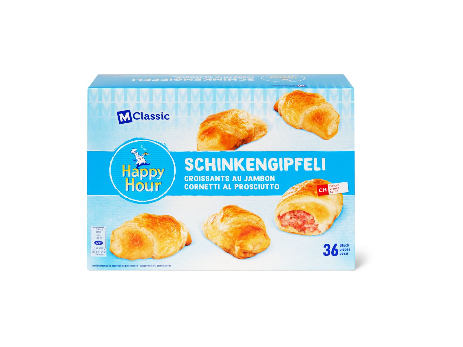 Achat M-Classic Happy Hour · Croissants au jambon · 36 pièces • Migros