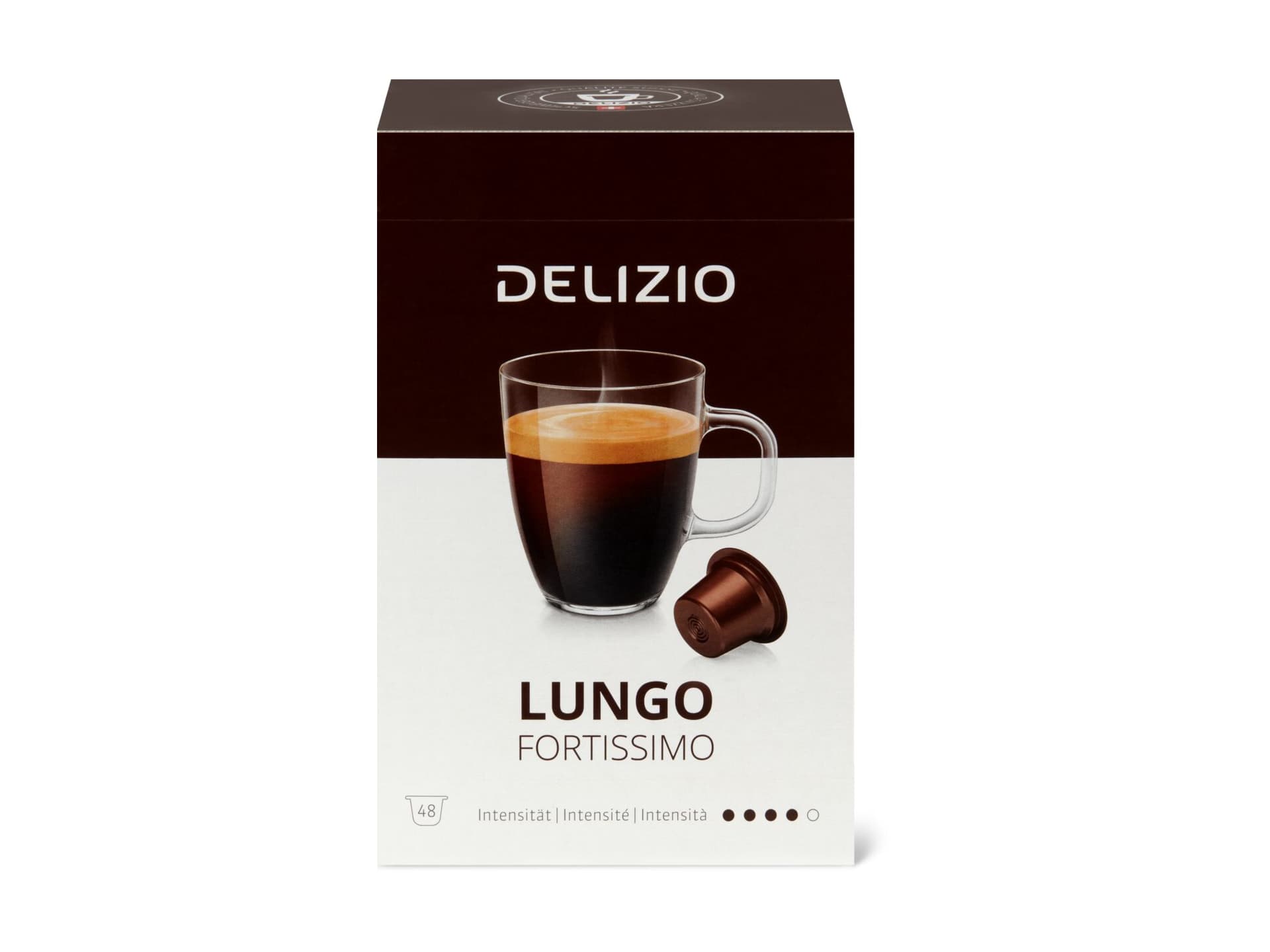 Kaufen Delizio · Kaffee-Kapseln · Lungo Fortissimo, System Delizio • Migros