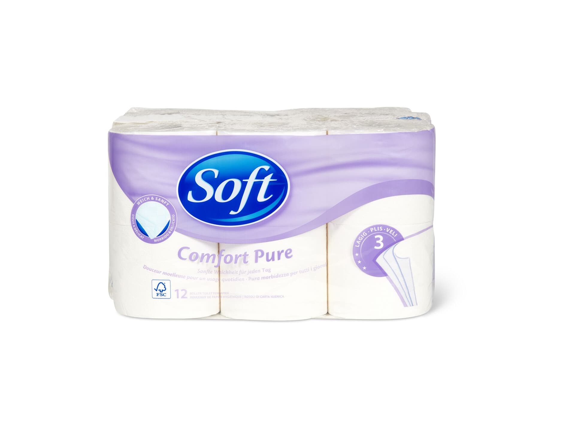 Kaufen Soft Comfort Pure · Toilettenpapier · 200 Blatt, 3 lagig • Migros