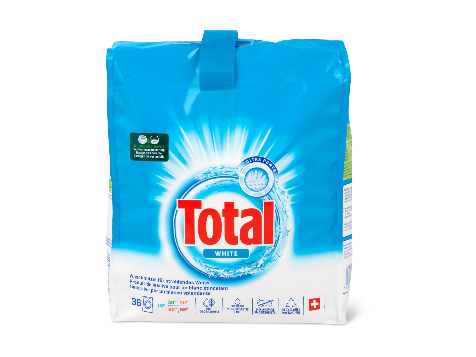 Achat Total · Lessive en poudre · White • Migros