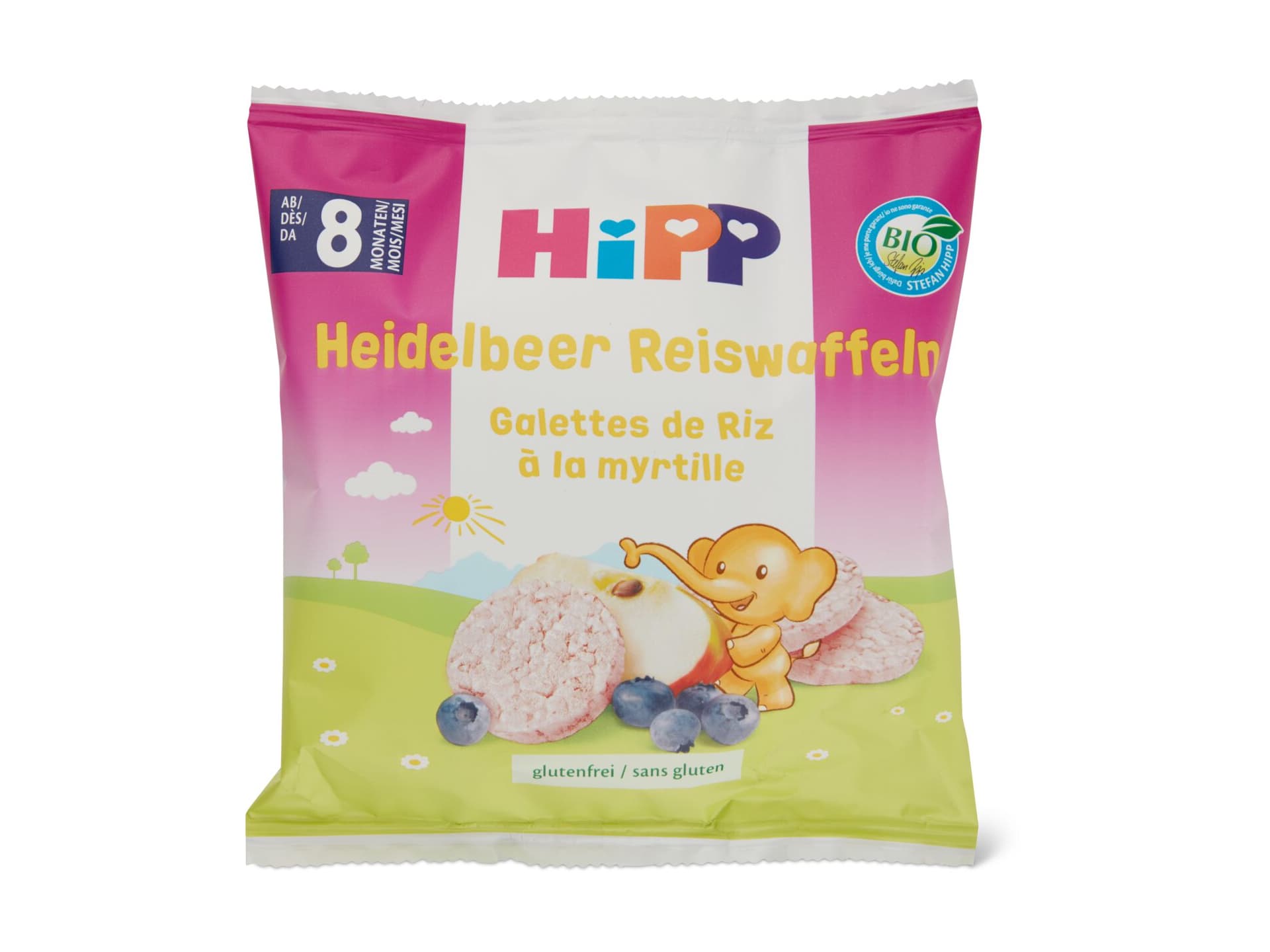 Buy HiPP · Blueberry rice wafers organics · From 8 months • Migros