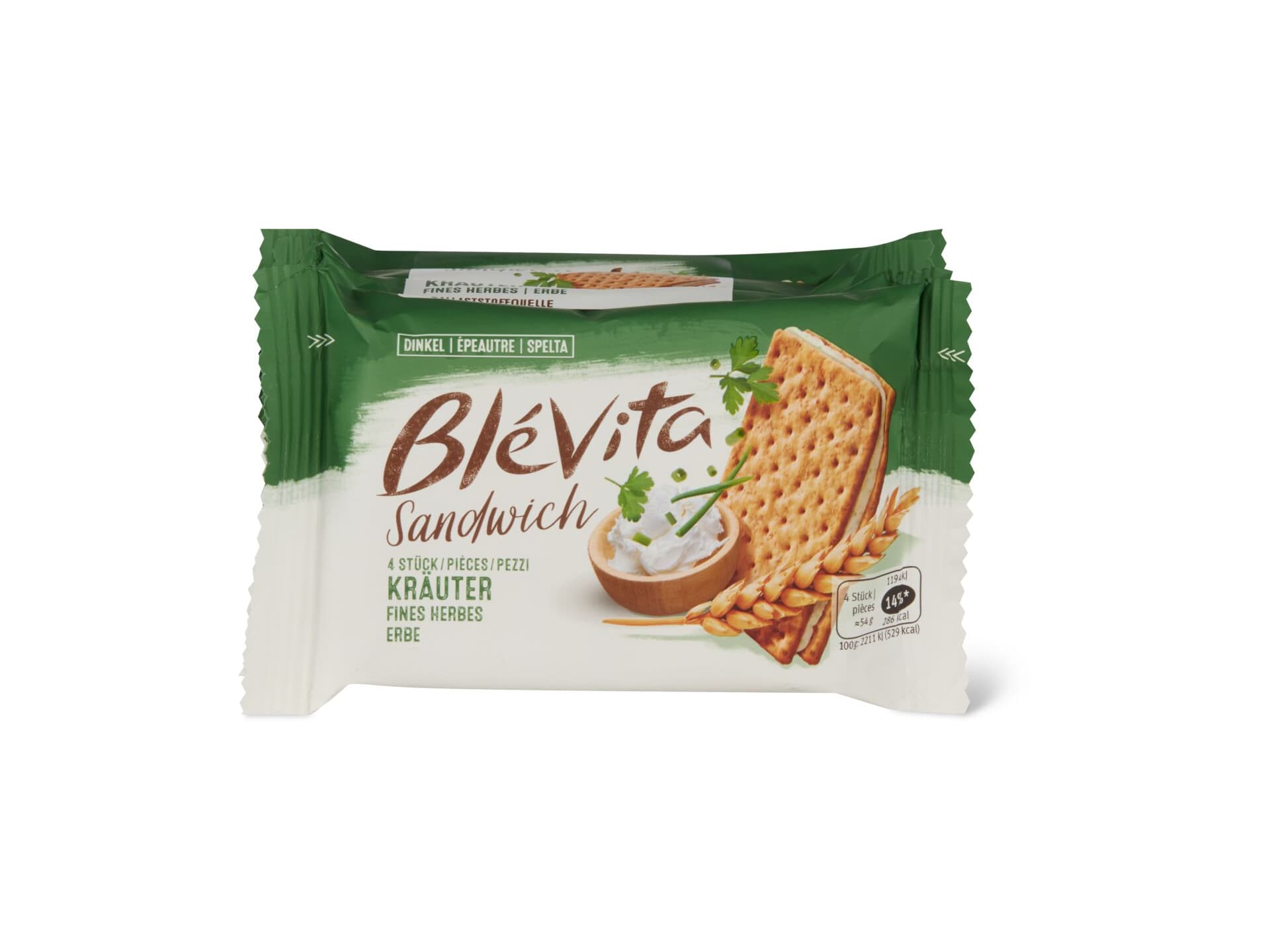 Blévita Sandwich · Biscuits à l'épeautre fourrés d'une crème au fromage ...