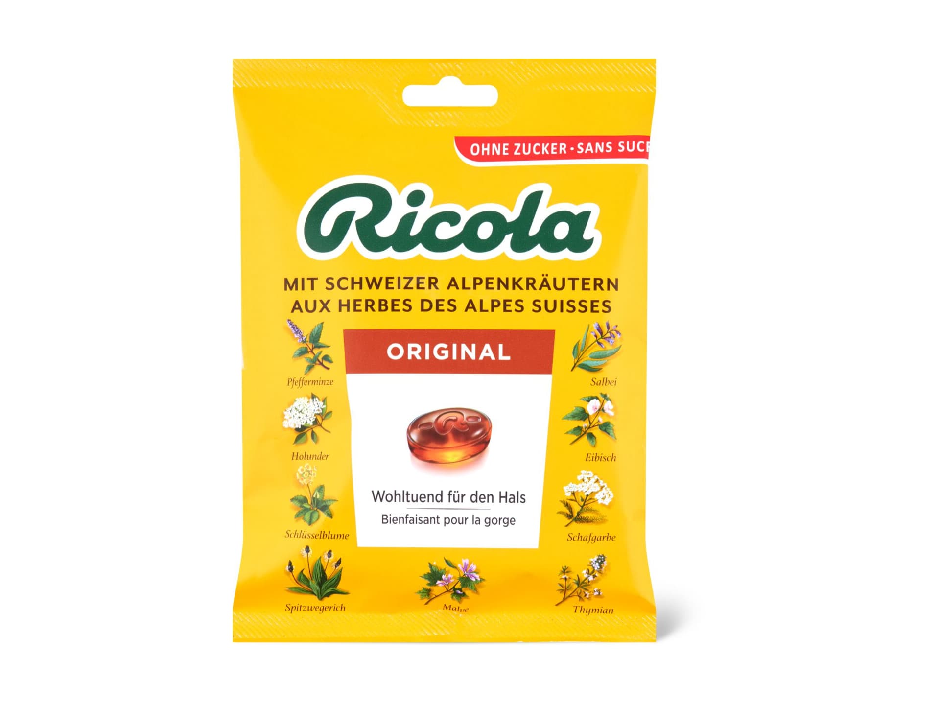 Achat Ricola · Bonbons sans sucre aux herbes • Migros