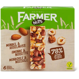 Kaufen Farmer Nuts · Riegel mit Mandeln und Haselnüssen • Migros