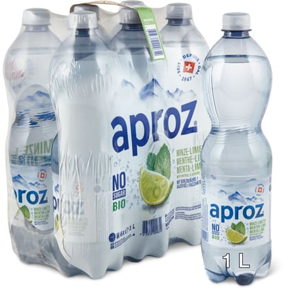 Aproz · Mineralwasser mit Kohlensäure · Apfel • Migros