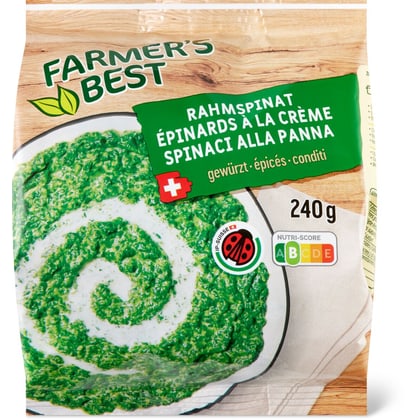 Kaufen Bio · Schweizer Rahmspinat • Migros