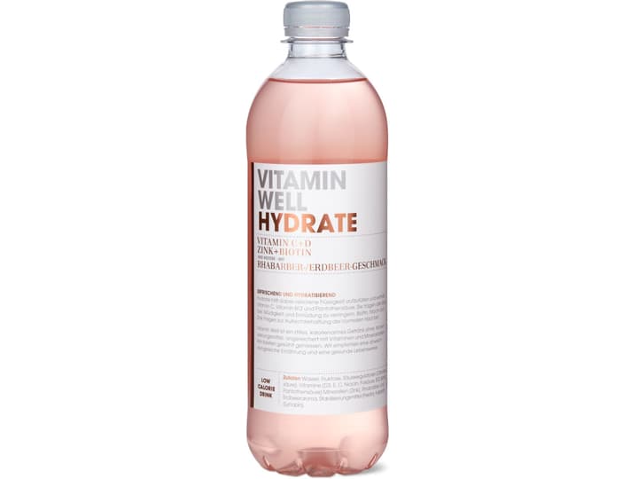 Kaufen Vitamin Well Hydrate · Vitamin Wasser · Erdbeere-Rhabarber • Migros