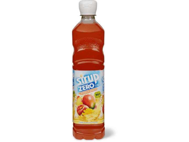 Acquista Sirup Zero · Sciroppo alla pesca e mango · Con il 30% di succo di frutta • Migros