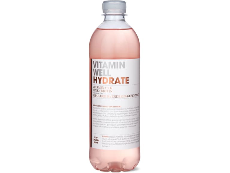 Kaufen Vitamin Well Hydrate · Vitamin Wasser · Erdbeere-Rhabarber • Migros