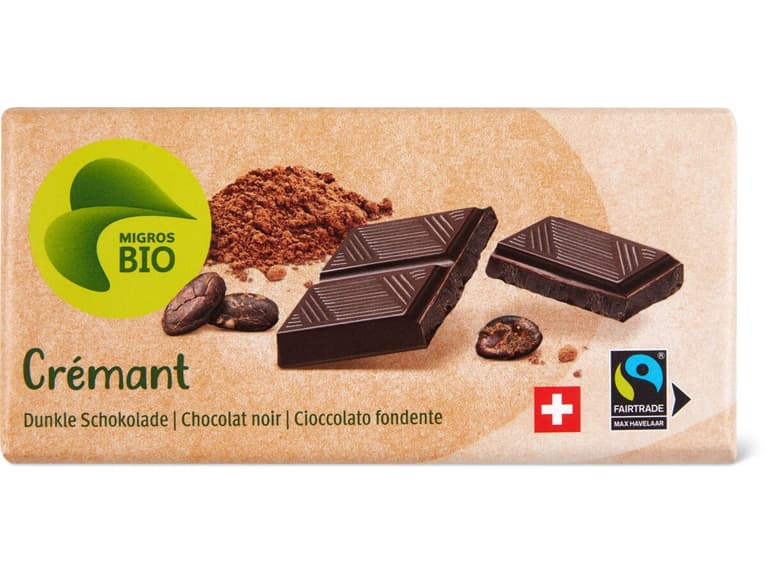 Kaufen Bio Fairtrade · Tafelschokolade · Dunkel, Crémant • Migros