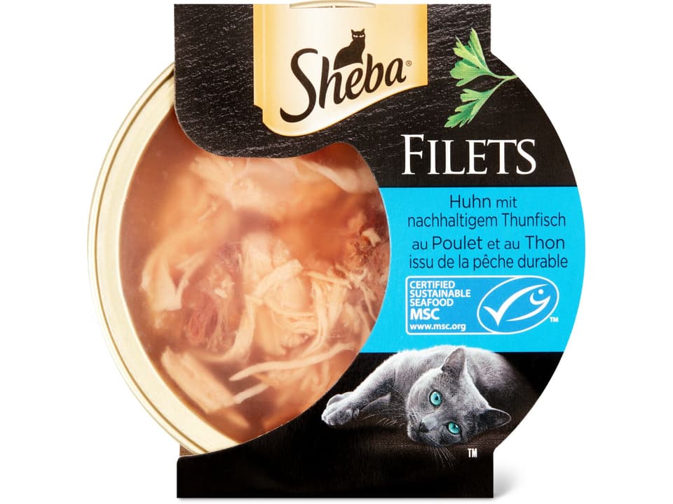 Kaufen Sheba Filets · Häppchen in Gelée · Huhn & Thunfisch • Migros
