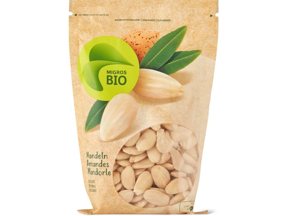 Kaufen Bio · Mandeln geschält · Nicht gesalzen • Migros