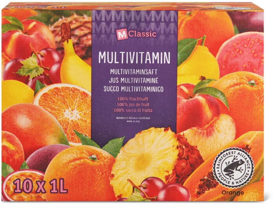 Achat M-Classic Fairtrade · Jus multivitaminé · 100% jus de fruit • Migros