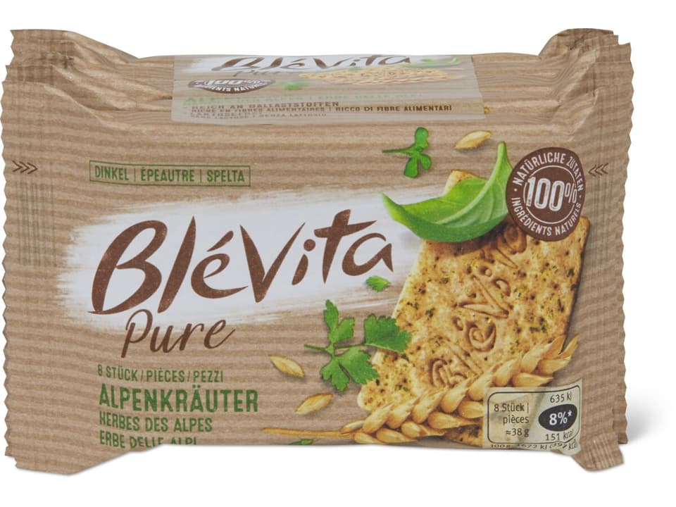 Kaufen Blévita Pure · Dinkelgebäck und Roggen · Alpenkräuter • Migros
