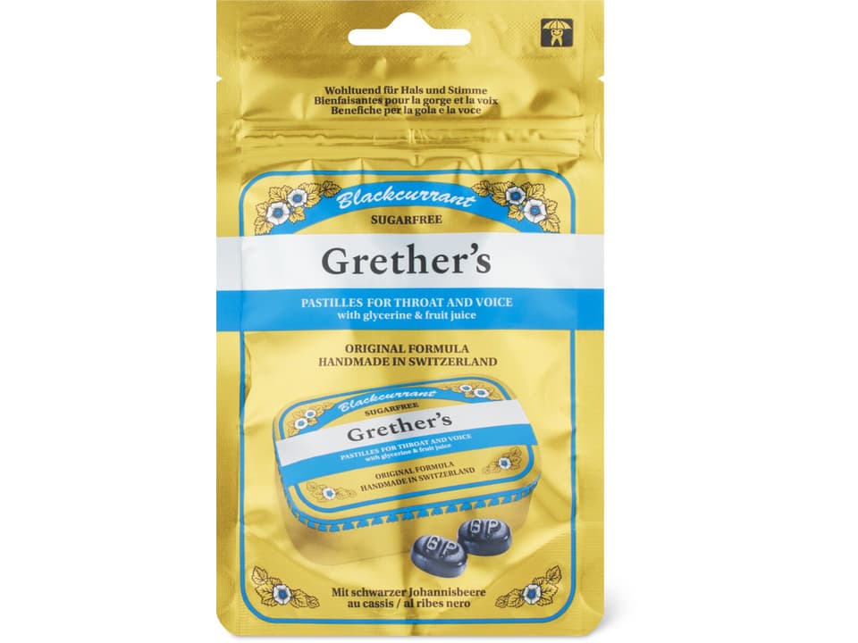 Achat Grether's · Pastilles pour la gorge · Au cassis • Migros