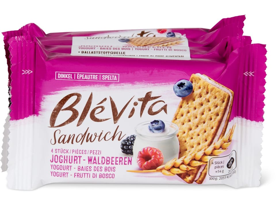 Blévita Sandwich · Dinkelgebäck mit joghurthaltiger Füllung ...