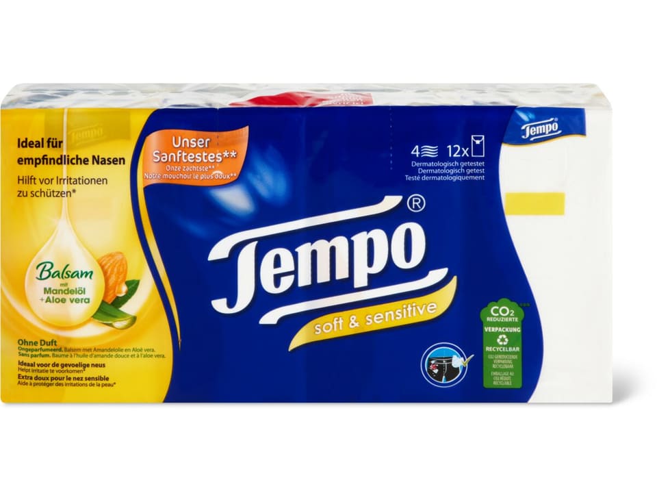 Buy Tempo Soft & Sensitive · Paper tissues · 4-ply - Balm with sweet ...