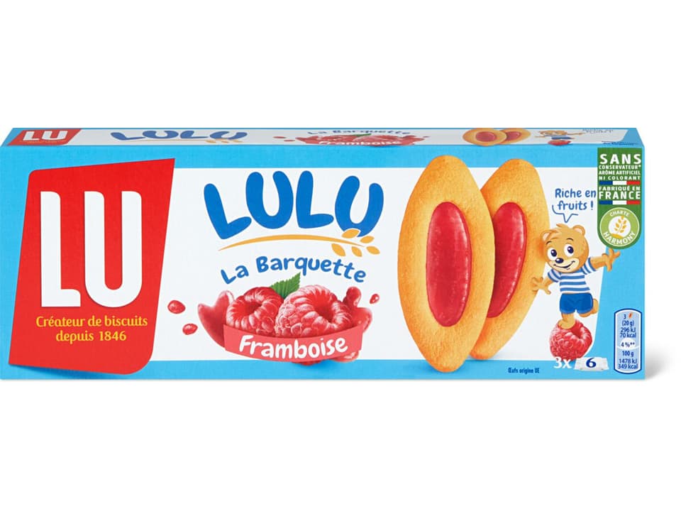 Achat LU Barquette · Biscuit génois · garni à la framboise • Migros