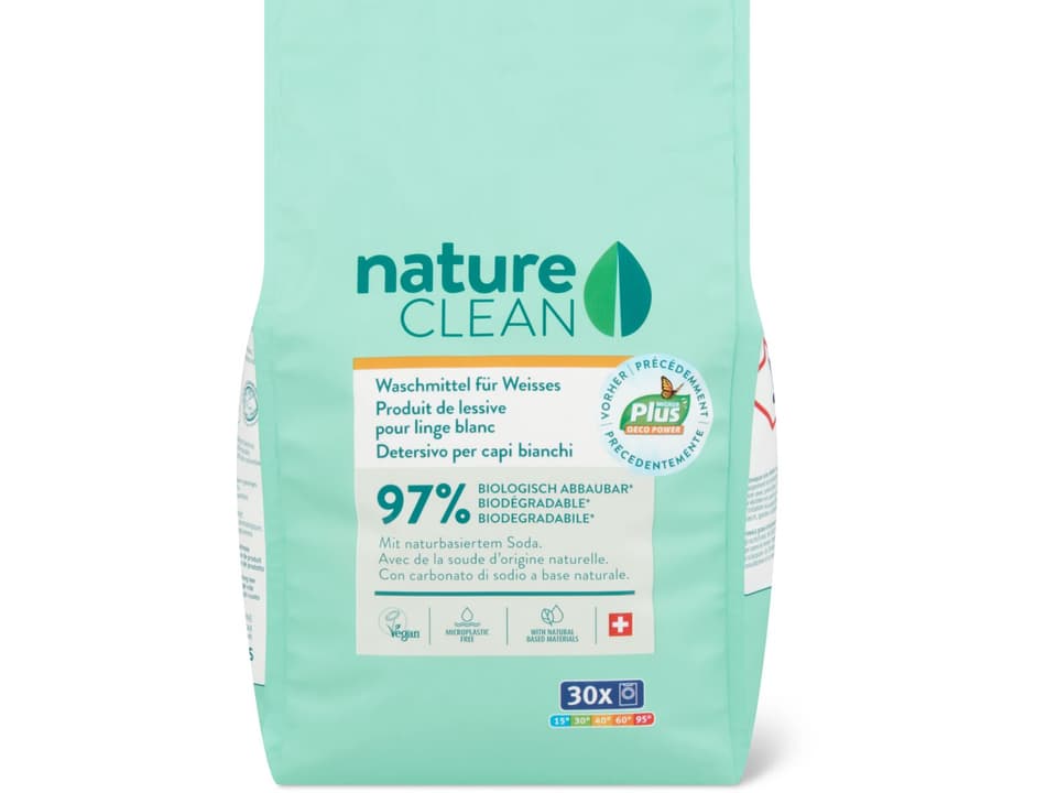 Nature Clean · Lessive en poudre · 30 lessives, pour linge blanc, avec ...