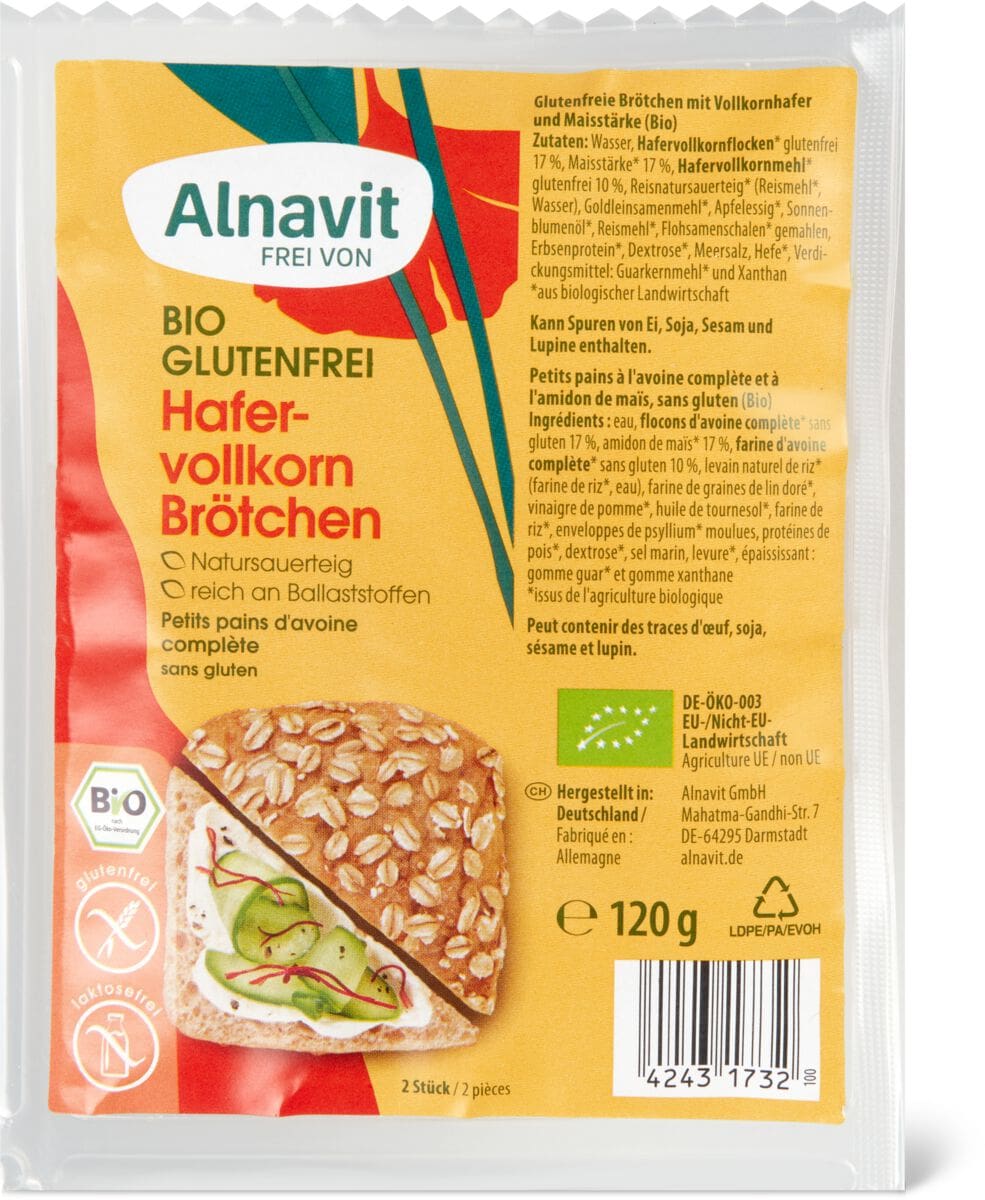 ALNAVIT HAFERVOLLKORN BRÖTCHEN
